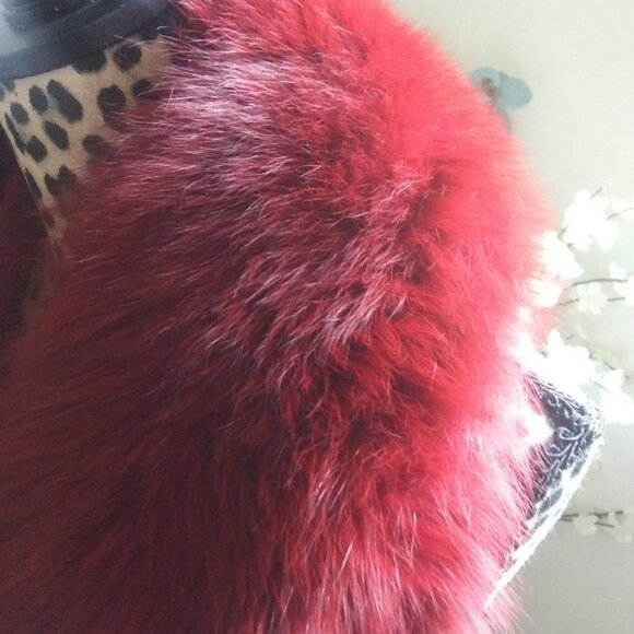 Accessories | New Fox Fur Berry Red Scarf Collar Scarvesee Furs In My ...